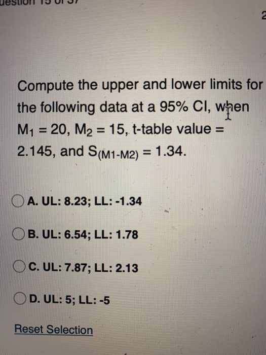 Solved a Compute the upper and lower limits for the | Chegg.com