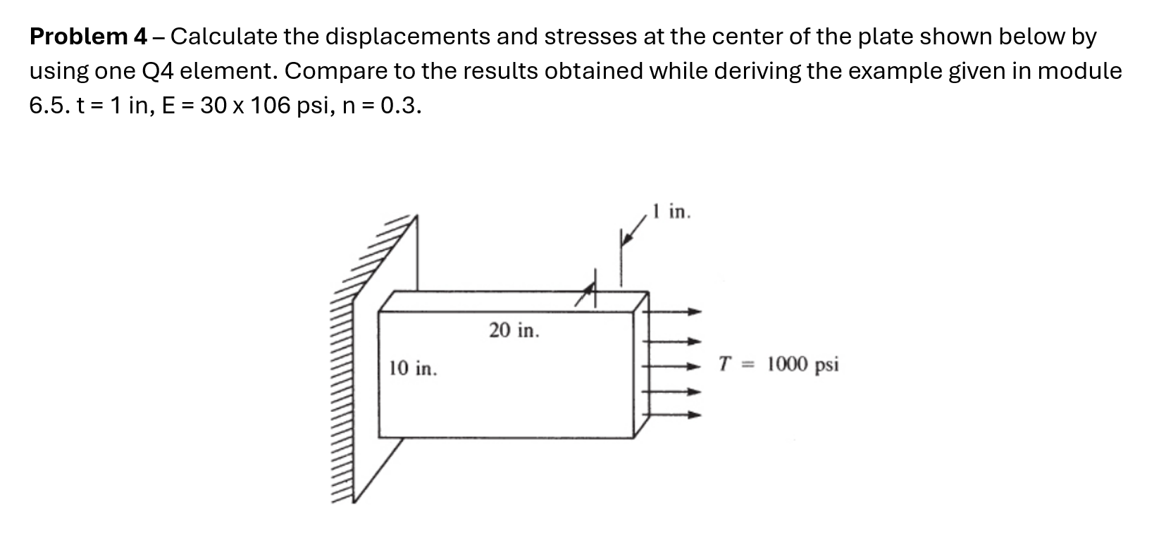 Solved Problem 4-Calculate the displacements and stresses at | Chegg.com