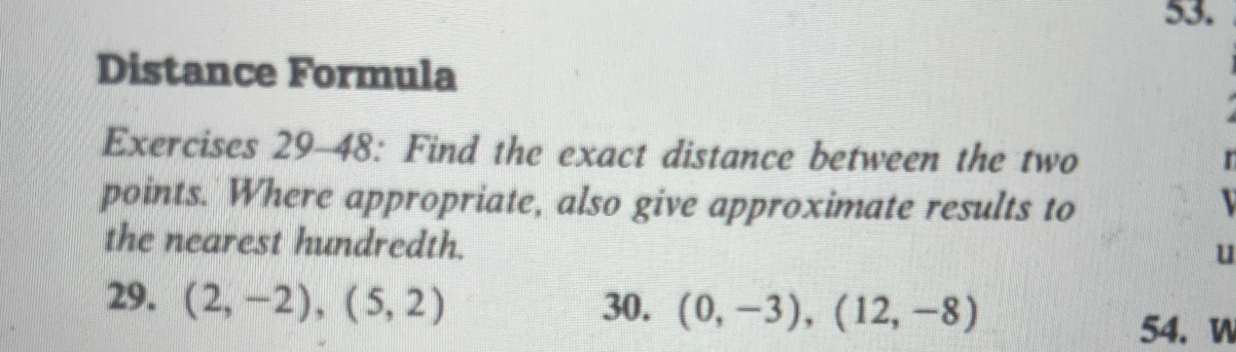 Solved Distance FormulaExercises 29-48: Find the exact | Chegg.com