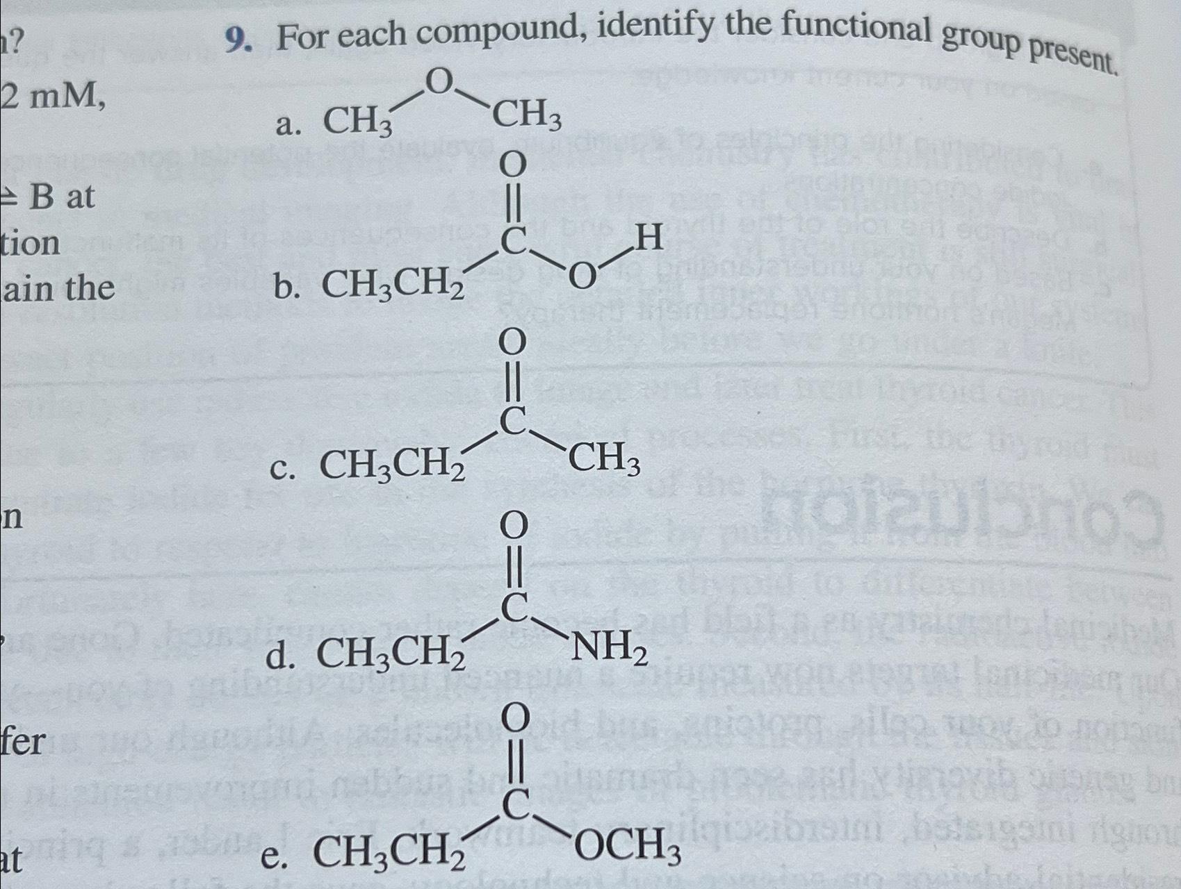 Solved For each compound, identify the functional group | Chegg.com