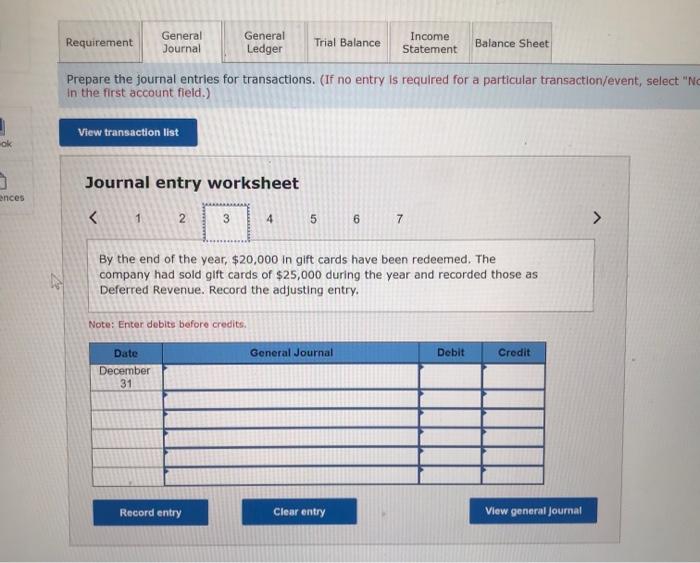 Solved Prepare the journal entries for transactions. (If no | Chegg.com