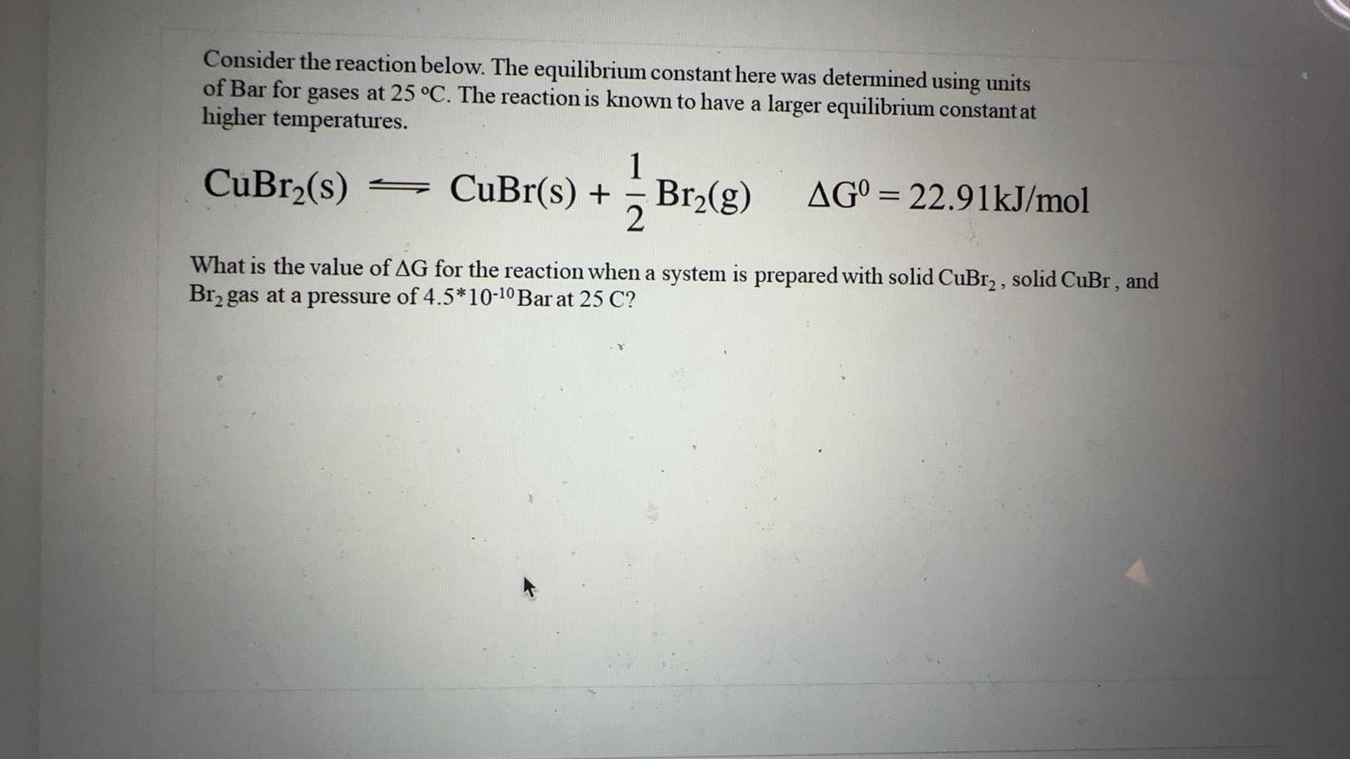 Solved Consider the reaction below. The equilibrium constant | Chegg.com