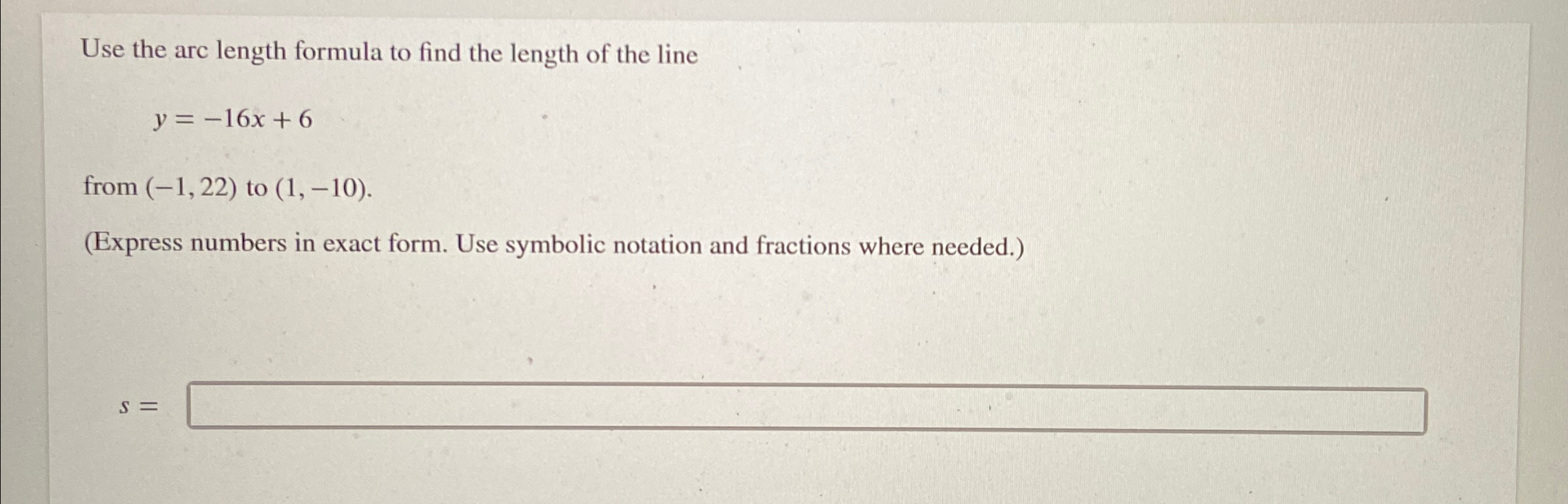 Solved Use the arc length formula to find the length of the | Chegg.com