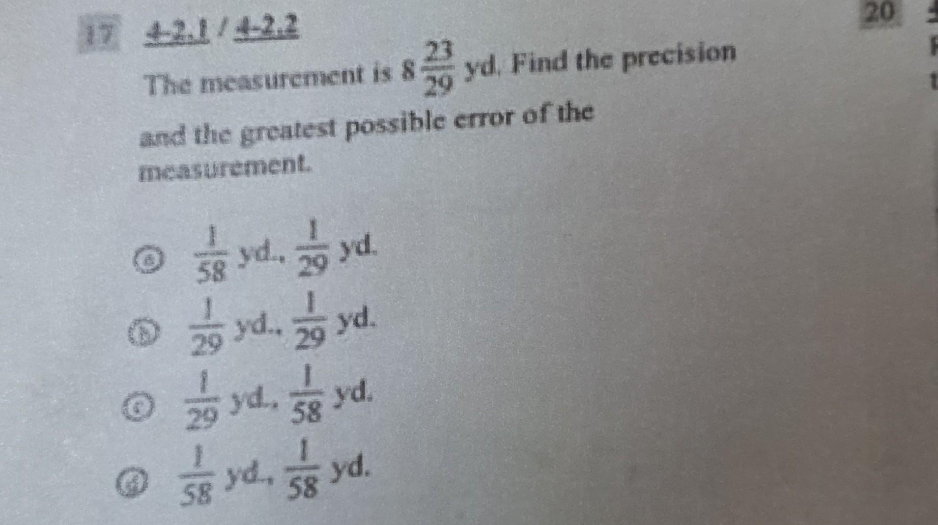 Solved The measurement is 82923yd. Find the precision and | Chegg.com