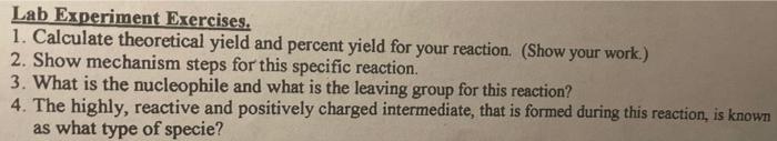 Solved Lab Experiment Exercises. 1. Calculate theoretical | Chegg.com