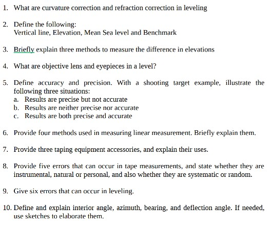 Solved 1. What are curvature correction and refraction | Chegg.com