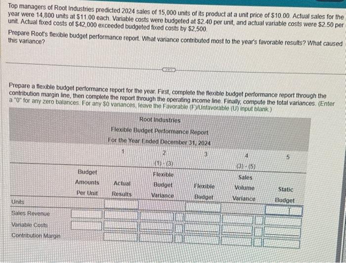 Solved Top managers of Root Industries predicted 2024 sales | Chegg.com