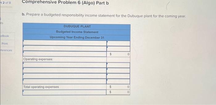 Solved Comprehensive Problem 6 (Algo) [The following | Chegg.com
