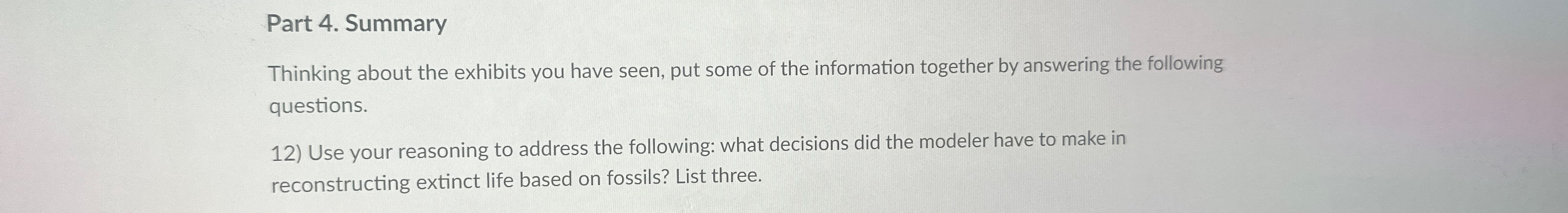 Solved Part 4. ﻿SummaryThinking about the exhibits you have | Chegg.com