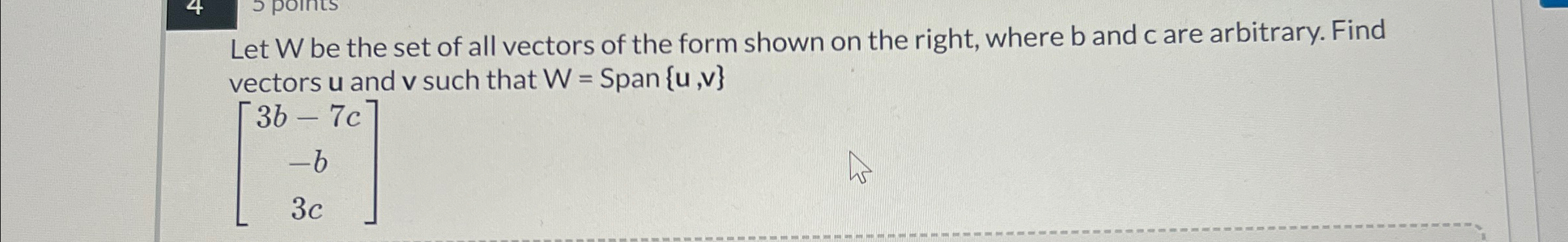 Solved Let W ﻿be the set of all vectors of the form shown on | Chegg.com
