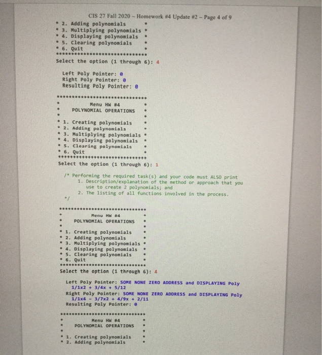 1. Coding Assignment Exercise #1 1. Write a menu | Chegg.com