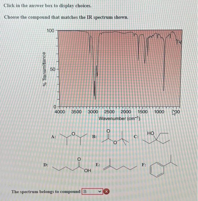Solved Click in the answer box to display choices. Choose | Chegg.com