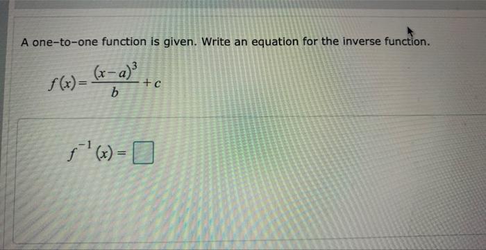 Solved A one-to-one function is given. Write an equation for | Chegg.com