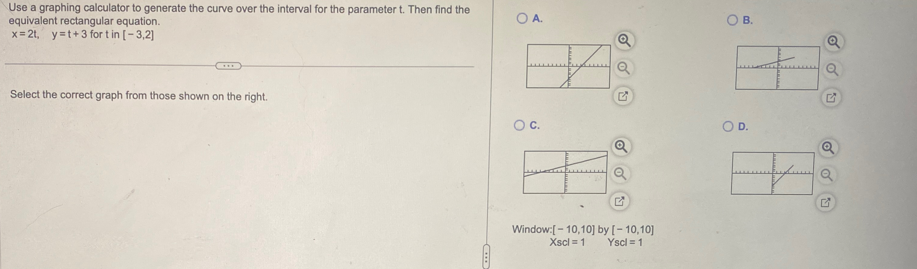 Solved Use a graphing calculator to generate the curve over | Chegg.com