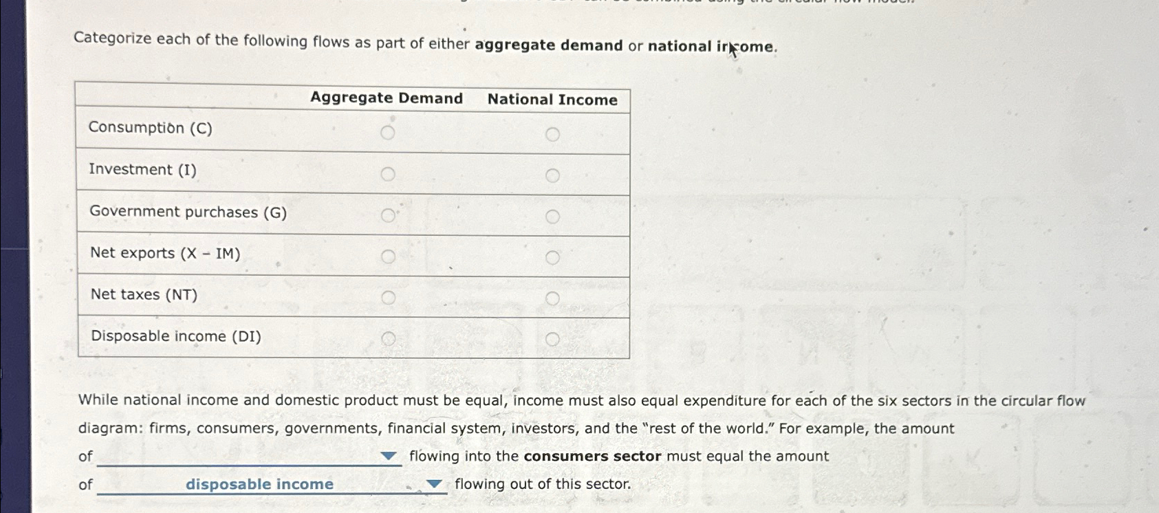 Solved Categorize each of the following flows as part of | Chegg.com