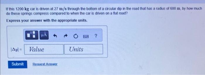Solved In a car's suspension system, each wheel is connected | Chegg.com