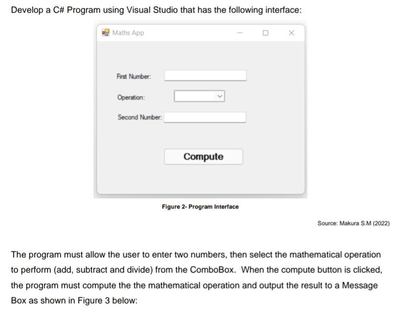 Solved Develop a C# Program using Visual Studio that has the | Chegg.com