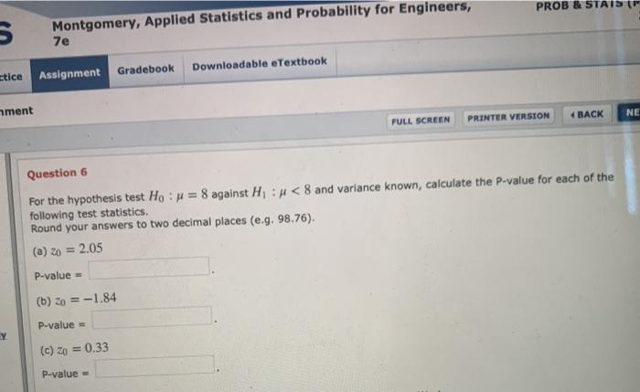 Solved PROB & STAIS Montgomery, Applied Statistics and | Chegg.com