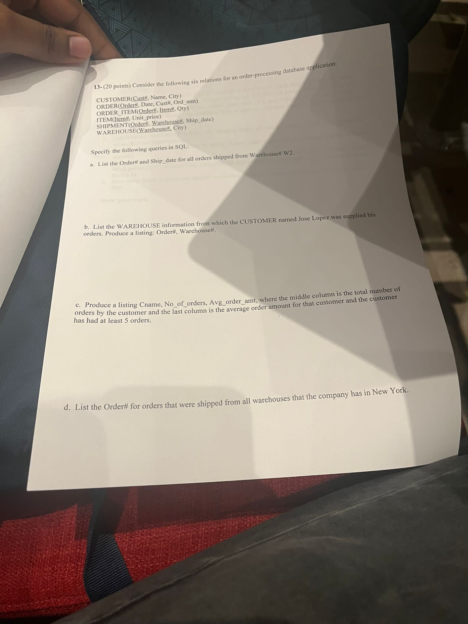 Solved 13- (20 ﻿points) ﻿Consider the following six | Chegg.com