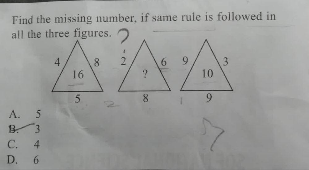 Solved Find the missing number, if same rule is followed in | Chegg.com