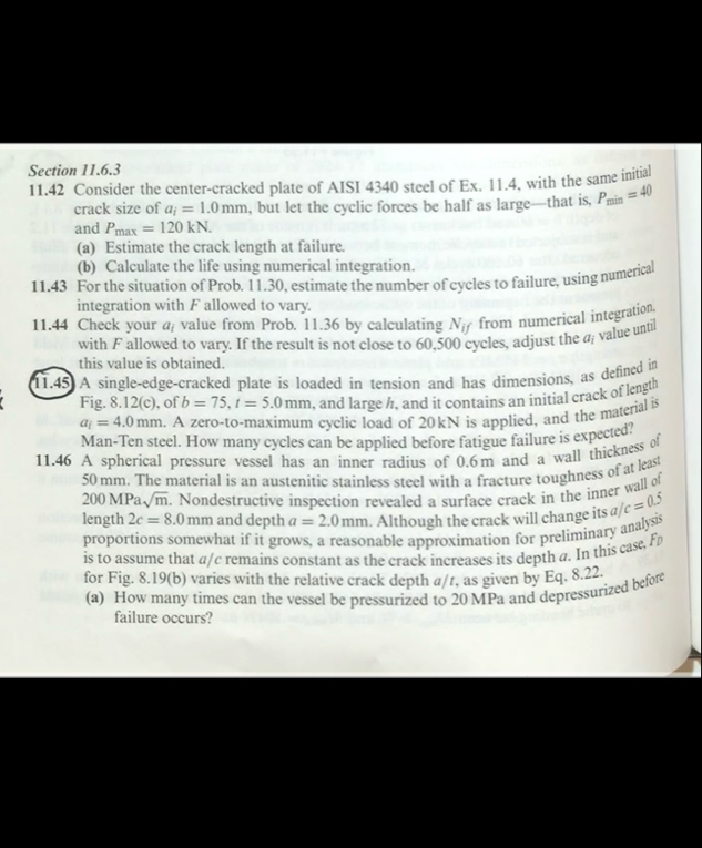 Section 11.6.311.42 ﻿Consider the center-cracked | Chegg.com