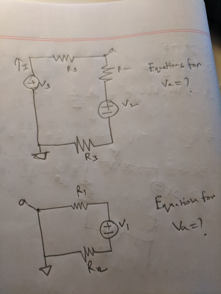 Solved Equations for Va=7 п an R3 Ri WW Equation for Va=? RR | Chegg.com