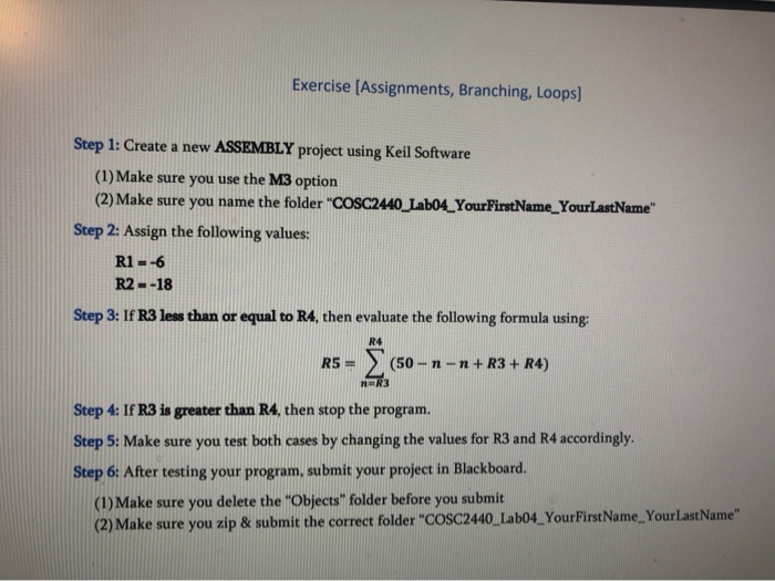 Exercise [Assignments, Branching, Loops Step 1: | Chegg.com