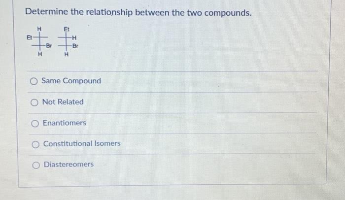 Solved Determine the relationship between the two compounds. | Chegg.com