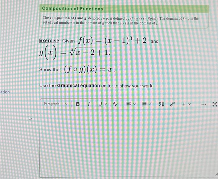 Solved ation hs Composition of Functions The composition of | Chegg.com