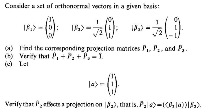 Solved Consider a set of orthonormal vectors in a given | Chegg.com