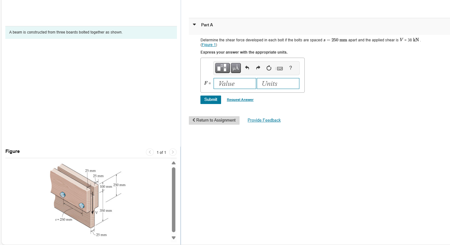Solved Determine the shear force developed in each bolt if | Chegg.com