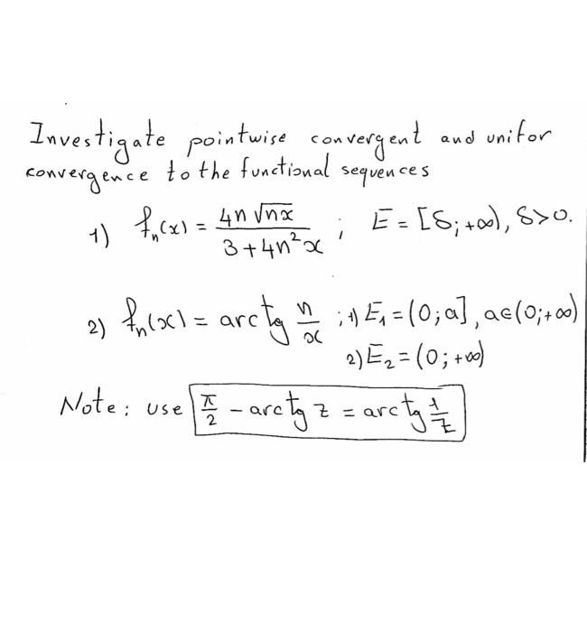 Solved Investigate pointwise convergent and unifor | Chegg.com