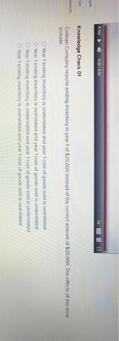 Solved 022/0:32 1x ook erences Knowledge Check 01 Colman | Chegg.com