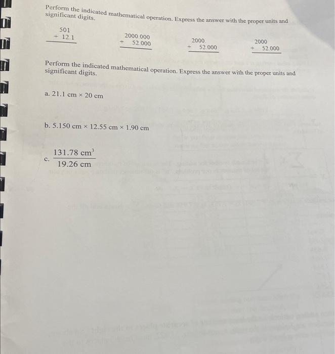 Solved Perform the indicated mathematical operation. Express | Chegg.com