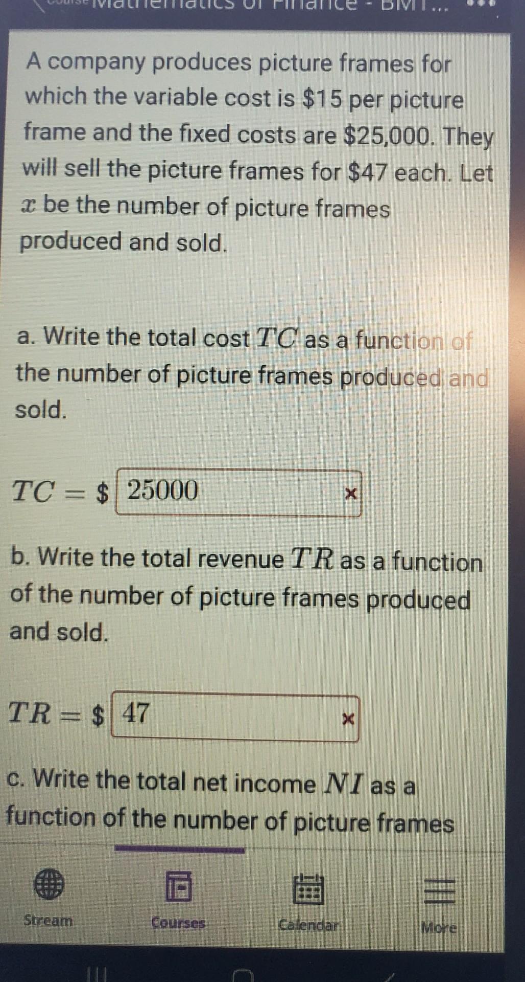 Solved write the total cost TC as a function of the number | Chegg.com