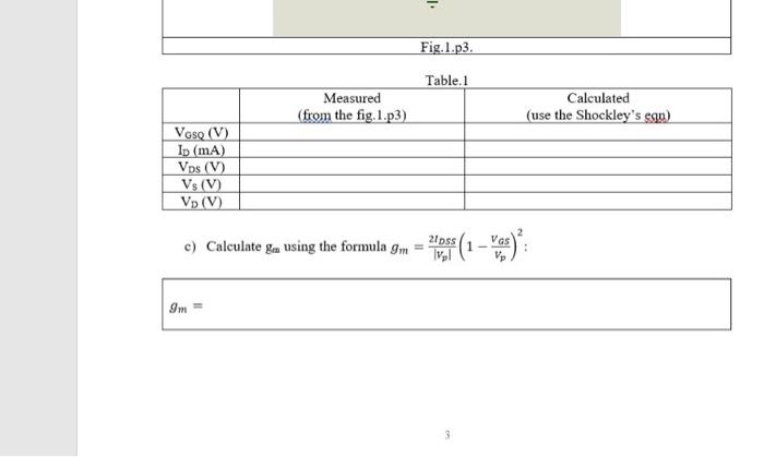 1 Dc Bias Of Common Source Circuit For The Amplifier