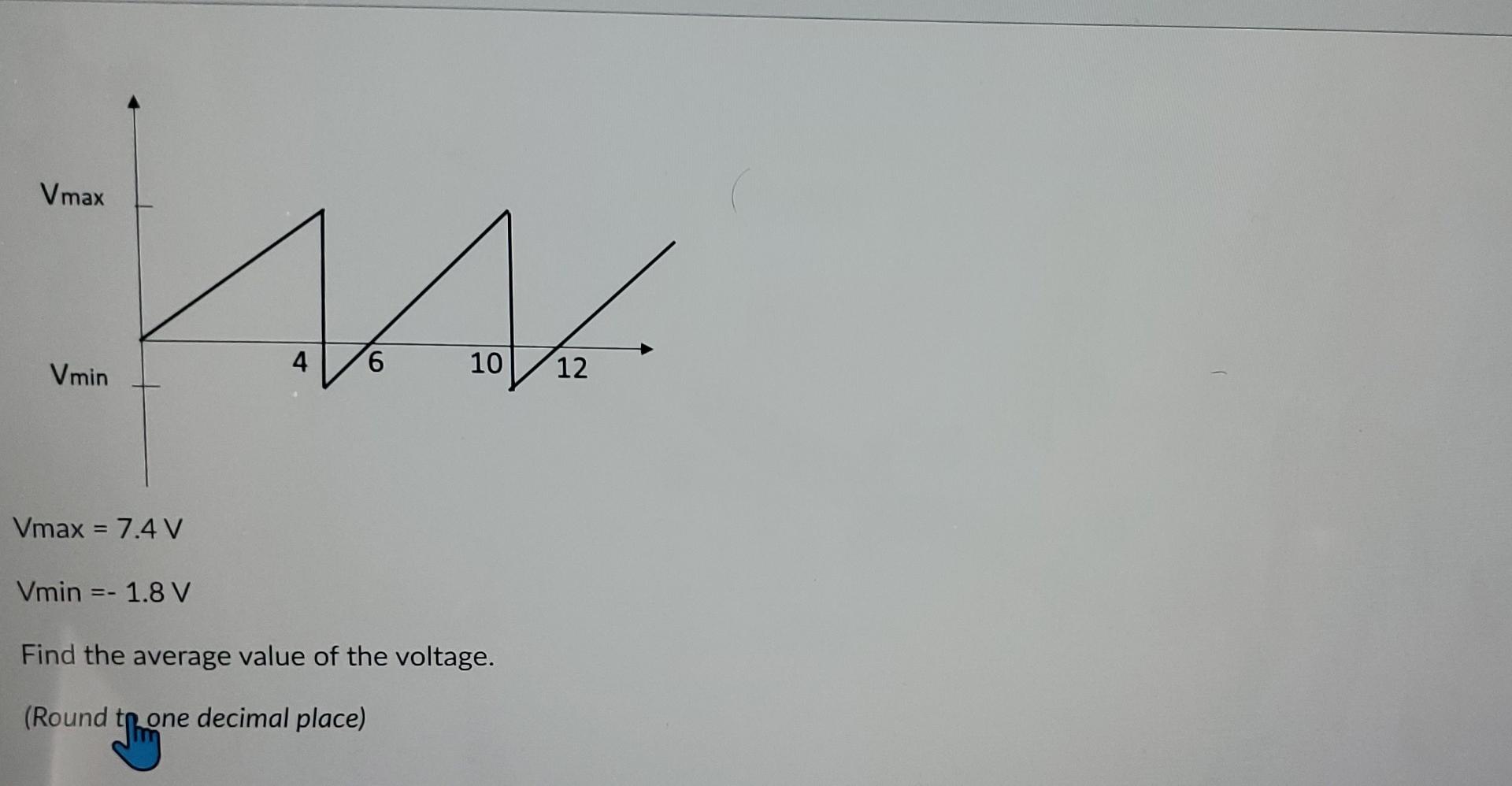 Solved 44. 6 10 12 Vmax Vmin Vmax = 7.4 V Vmin - 1.8 V Find | Chegg.com