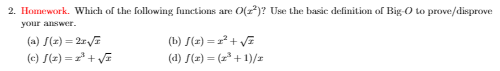 Solved Homework. Which of the following functions are | Chegg.com