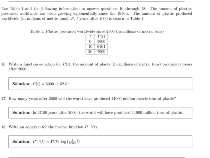 Solved Use Table 1 and the following information to answer | Chegg.com