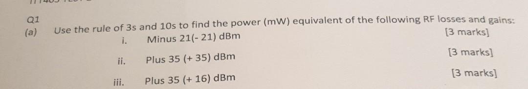 Solved Q1 (a) Use the rule of 3s and 10s to find the power | Chegg.com