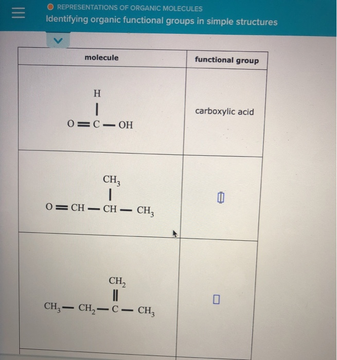 Solved O REPRESENTATIONS OF ORGANIC MOLECULES Identifying | Chegg.com