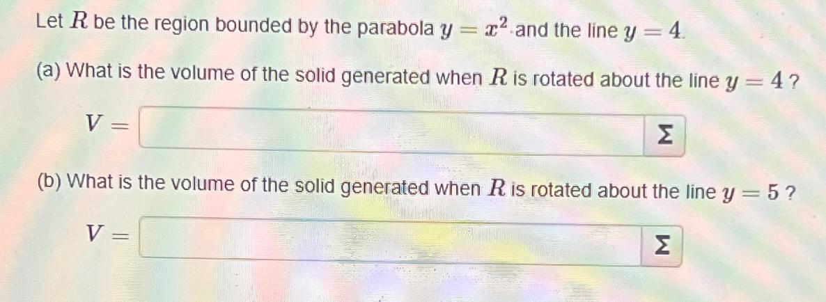 Solved Let R ﻿be the region bounded by the parabola y=x2 | Chegg.com