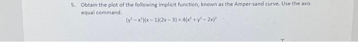 Solved 5. Obtain the plot of the following implicit | Chegg.com