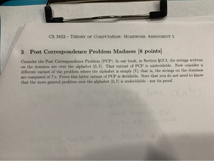 Solved CS 3823 - THEORY OF COMPUTATION: HOMEWORK ASSIGNMENT | Chegg.com