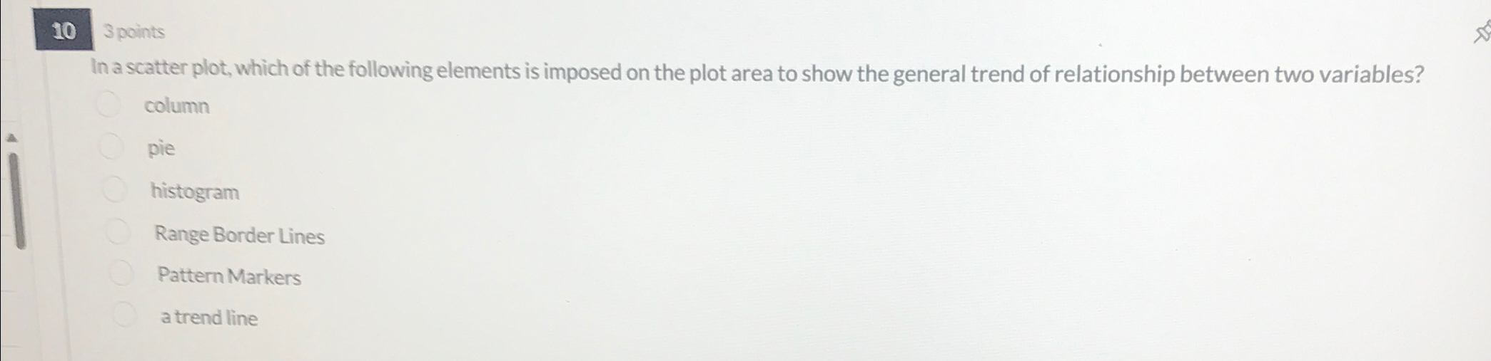 Solved 103 ﻿pointsIn a scatter plot, which of the following | Chegg.com