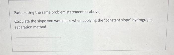 Solved A storm hits a small (25 km2) catchment and runoff is | Chegg.com