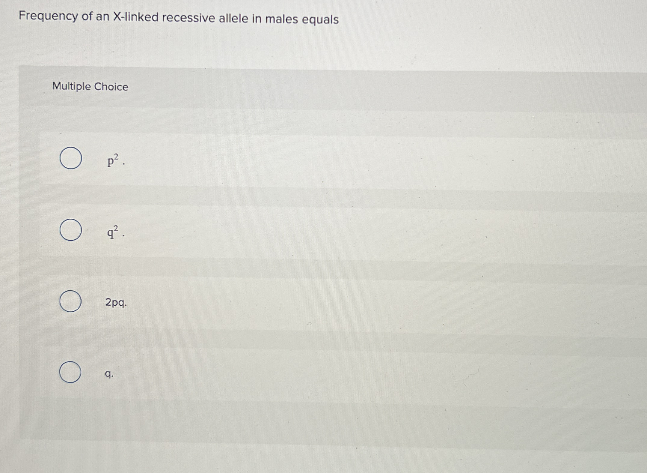 Solved Frequency of an X -linked recessive allele in males | Chegg.com