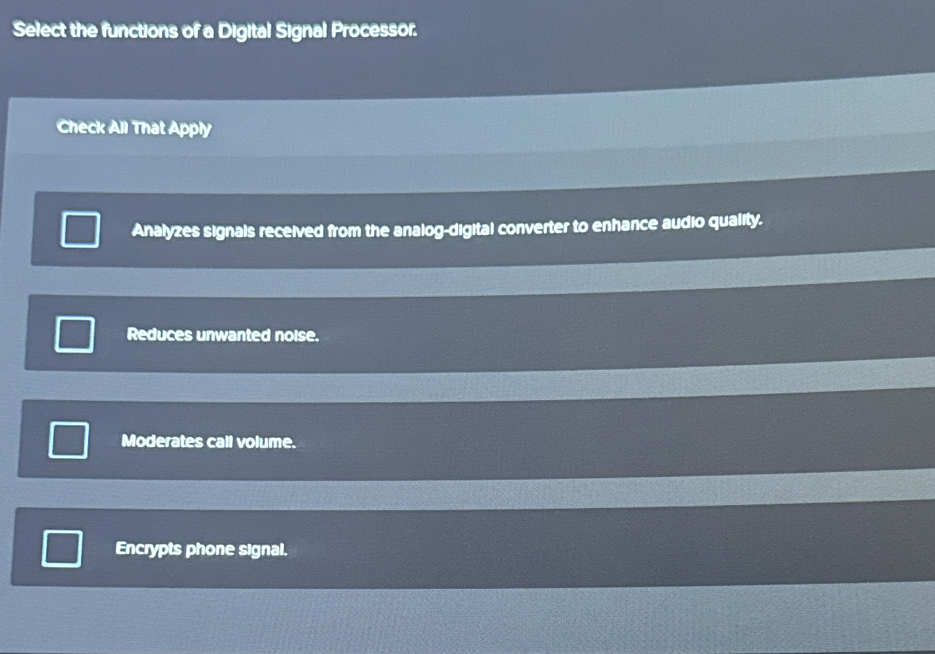 Solved Select the finctions of a Digital Signal | Chegg.com