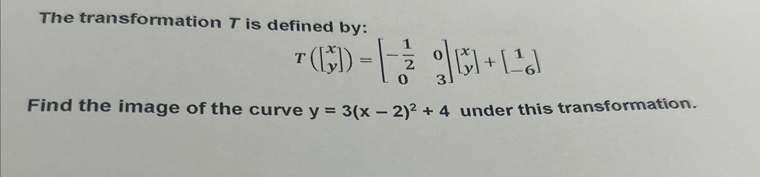 Solved The transformation T ﻿is defined | Chegg.com