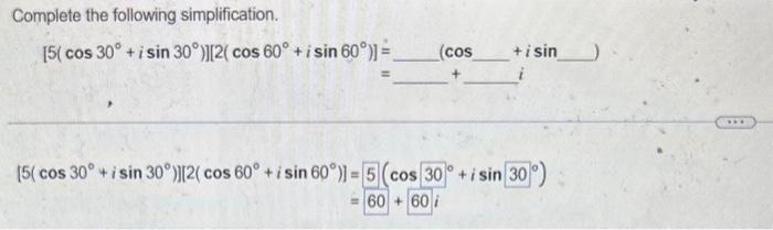 Solved Complete the following simplification. | Chegg.com